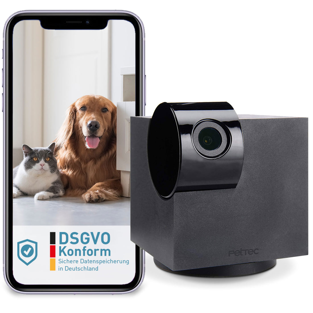 Hundekamera mit App ohne Abo, Haustierkamera mit Sprachfunktion und ...