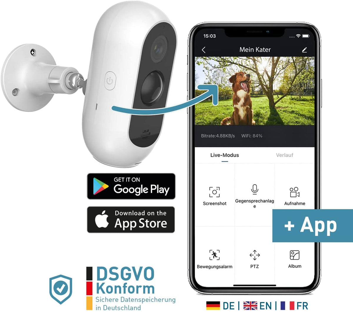 PetTec Cam Free: Die Top Überwachungskamera für Drinnen & Draußen